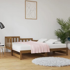 Výsuvná postel medově hnědá 2x (90 x 200) cm masivní borovice,  820744
