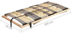 Elektrický lamelový rošt postele se 42 lamelami 7 zón 70x200 cm - Default Title