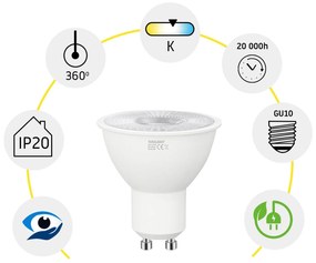Toolight Toolight, LED žárovka GU10, 5W, 400lm, 4000K, neutrální barva, RSL041, OSW-20024