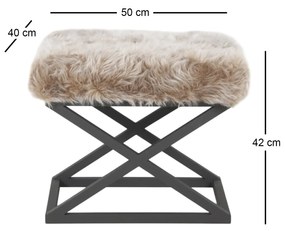 Atelier del Sofa Taburet Capraz Plush - Black, Grey v2, Černá, Šedá