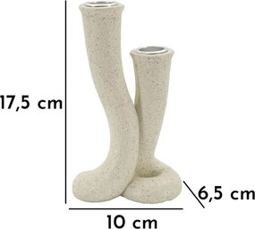 Designový svícen Stons 17,5 cm krémový