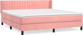 Box spring postel s matrací růžová 160x200 cm samet 3131092