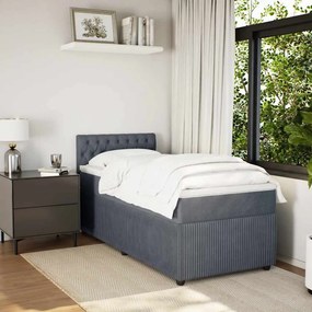Box spring postel s matrací tmavě šedá 80 x 200 cm samet 3289897