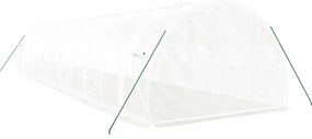 Skleník s ocelovým rámem bílý 36 m² 12 x 3 x 2 m 3188054