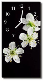 Skleněné hodiny vertikální Květiny barevné květiny