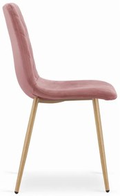 Set troch jedálenských stoličiek TURIN - rúžová (hnedé nohy) 3ks