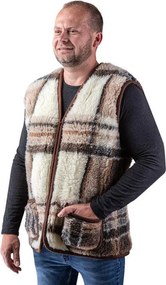Pánská vesta z ovčí vlny KÁRO vel. 2XL