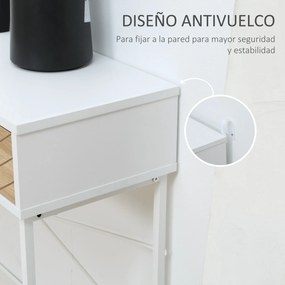 HOMCOM Úzký konzolový stolek do předsíně s 2 zásuvkami, design s vyřezávanými liniemi, moderní styl pro chodbu, obývací pokoj a ložnici 100x30x75 cm …