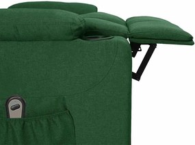 Elektrické polohovací křeslo tmavě zelené textil 3098821