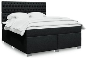 Box spring postel s matrací černá 180x200 cm textil 3292876