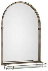 Sapho Tiga Zrcadlo 48x67 cm se skleněnou poličkou, bronz HZ206