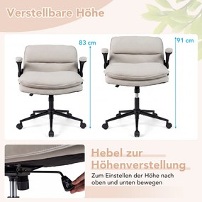 Costway Ergonomická kancelářská židle, výškově nastavitelná psací židle, otočná