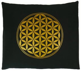 S radostí - vlastní výroba Pohankový polštář s květem života - černý Velikost: 35 x 40 cm