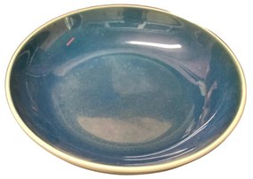 Keramický talíř hluboký 18,5 cm - modrý