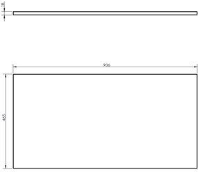 Mexen Orio, koupelnová skříňka 90 cm s horní deskou, 2 zásuvky, šedá matná, 91A10-09047-2-BFFC62
