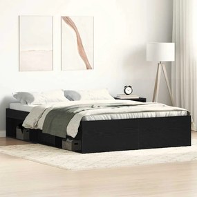 Rám postele bez matrace černý dub 120x200 cm kompozitní dřevo 3329332