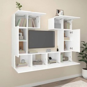 6dílný set TV skříněk bílý kompozitní dřevo 3114454