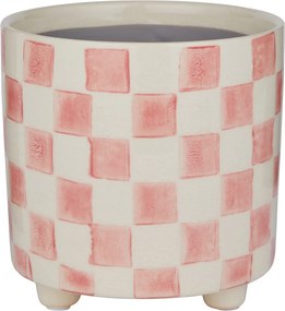 NEW DELFT Květináč šachovnice 13,5 cm - růžová