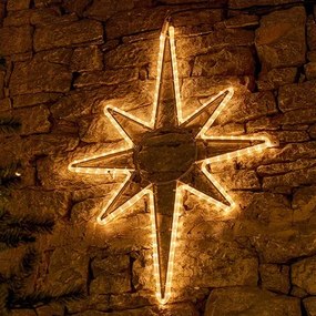 Easy Fix 2D LED světelná hvězda X., 82 × 125 cm, teple bílá, závěsná, hliník