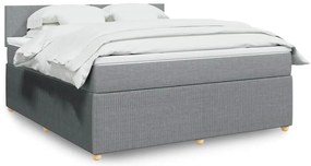 Box spring postel s matrací světle šedá 180 x 200 cm textil 3289828