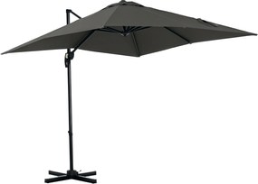 Sluneční Umbrella Outsunny 245 x 245 cm Zahradní Umbrella S Kloubovým Mechanismem a Otáčecí Rukojetí Nastavitelný Umbrella Roma Šedý | Aosom