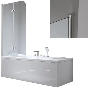 BPS-koupelny Dvoudílná vanová zástěna HYD-PR04 80x140 chrom/transparent
