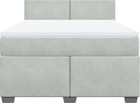 Box spring postel s matrací světle šedá 160x200 cm samet 3286348