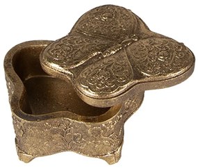 Zlatá antik šperkovnice motýl – 6x5x3 cm