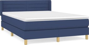 Box spring postel s matrací modrá 140x200 cm textil 3130359