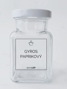Samolepka na kořenky GYROS PAPRIKOVÝ průhledná  5 × 5 cm základní písmo