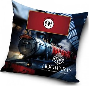 Velurový polštář Harry Potter - motiv Expres do Bradavic - 40 x 40 cm