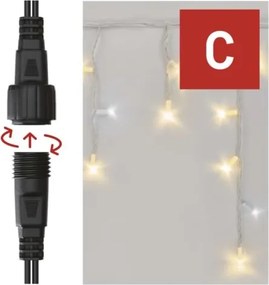 Propojovací vánoční řetěz bez zdroje EMOS Connecting D2CN02 50LED krápníky 3m teplá/studená bílá blikající