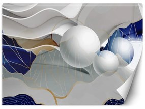 Fototapeta, Abstraktní 3D vlny a koule - 300x210 cm