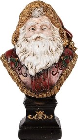 Červeno-zlatá vánoční dekorace busta Santa Claus - 10*8*17 cm