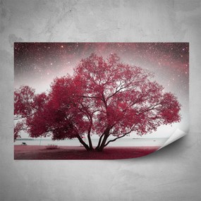 Plakát - Červený strom (60x40 cm) - PopyDesign