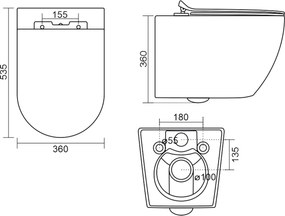 Alcaplast AM102/1120 Jádromodul komplet do bytových jader se závěsným WC RIMLESS Carlo