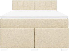 Box spring postel s matrací krémová 140x190 cm textil 3285888