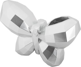 Designová váza Butterfly 22 cm stříbrná