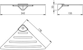 Gedy Gedy, Rohová police, 178x178 mm, ABS/lestěná nerez, ES80
