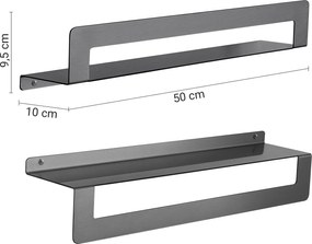 Gedy Gedy, CLEO police s držákem ručníků 500mm, gun metal, 2019815