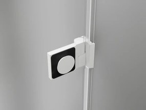 Mexen Lunar-B L, sklápěcí sprchový kout levý 90 x 70 cm, 8mm čiré sklo, bílý profil, 832L-090-070-20-00-L