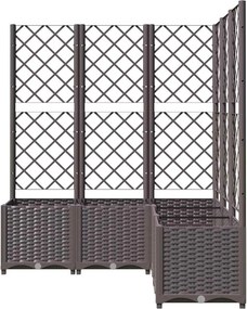 Zahradní truhlík s treláží hnědý 120 x 120 x 136 cm PP 318267