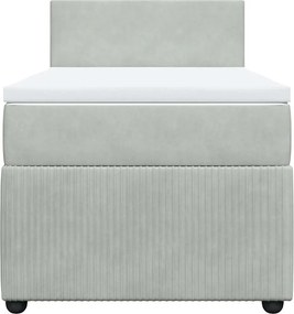 Box spring postel s matrací světle šedá 90x190 cm samet 3289908