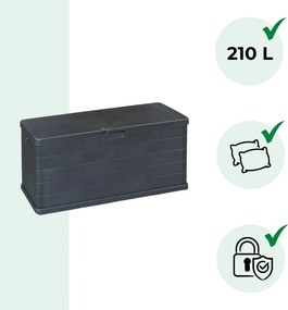 Úložný box OMEGA, 210L, 117x38x56cm, antracitová I.P.A.E-Progarden