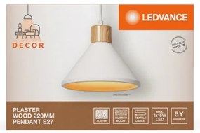 Ledvance - Lustr na lanku DECOR PLASTER 1xE27/25W/230V pr. 22 cm sádra bílá