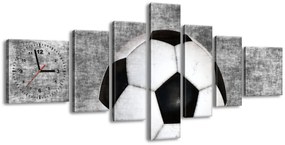 Gario Obraz s hodinami Fotbalový míč - 7 dílný Rozměry: 160 x 70 cm