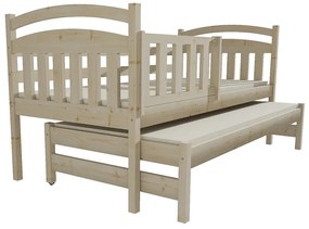 Vomaks Dětská postel s výsuvnou přistýlkou DPV 008 80 x 200 cm bezbarvý lak