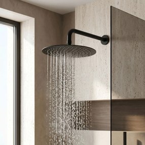 Rea Rea, kulatá dešťová sprchová hlavice, JS-P014B, 30cm, černá matná, REA-P8603