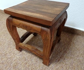 Odkládací stolek z exotického dřeva, hnědý - ORIENTAL