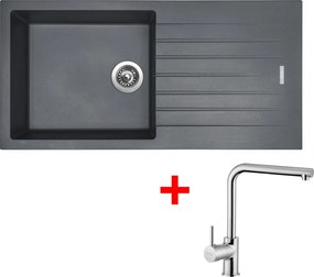 Sinks NB Dřez s odkapem Sinks PERFECTO 1000 Titanium+baterie ELKA - PE10072ELCL